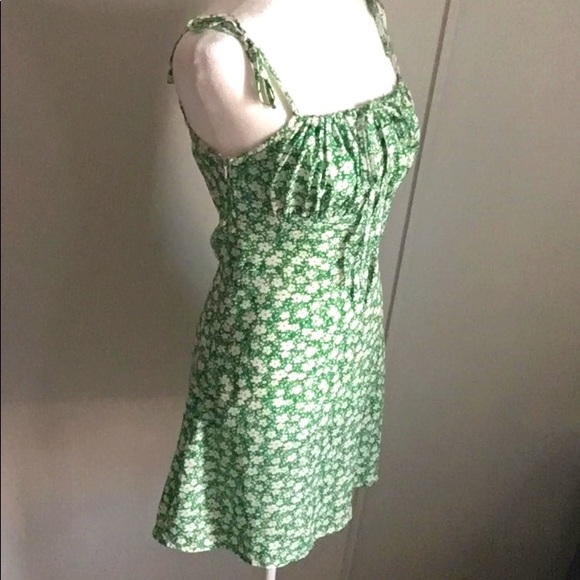 SHEIN | Dresses | Shein Womens Green Summer Floral Print Peasant ...